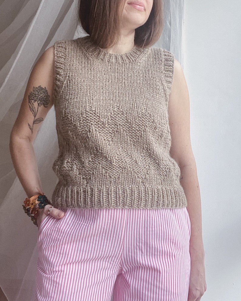 Knitting Pattern Vessel Vest Chunky Vest Pattern Hand Knitted - Etsy