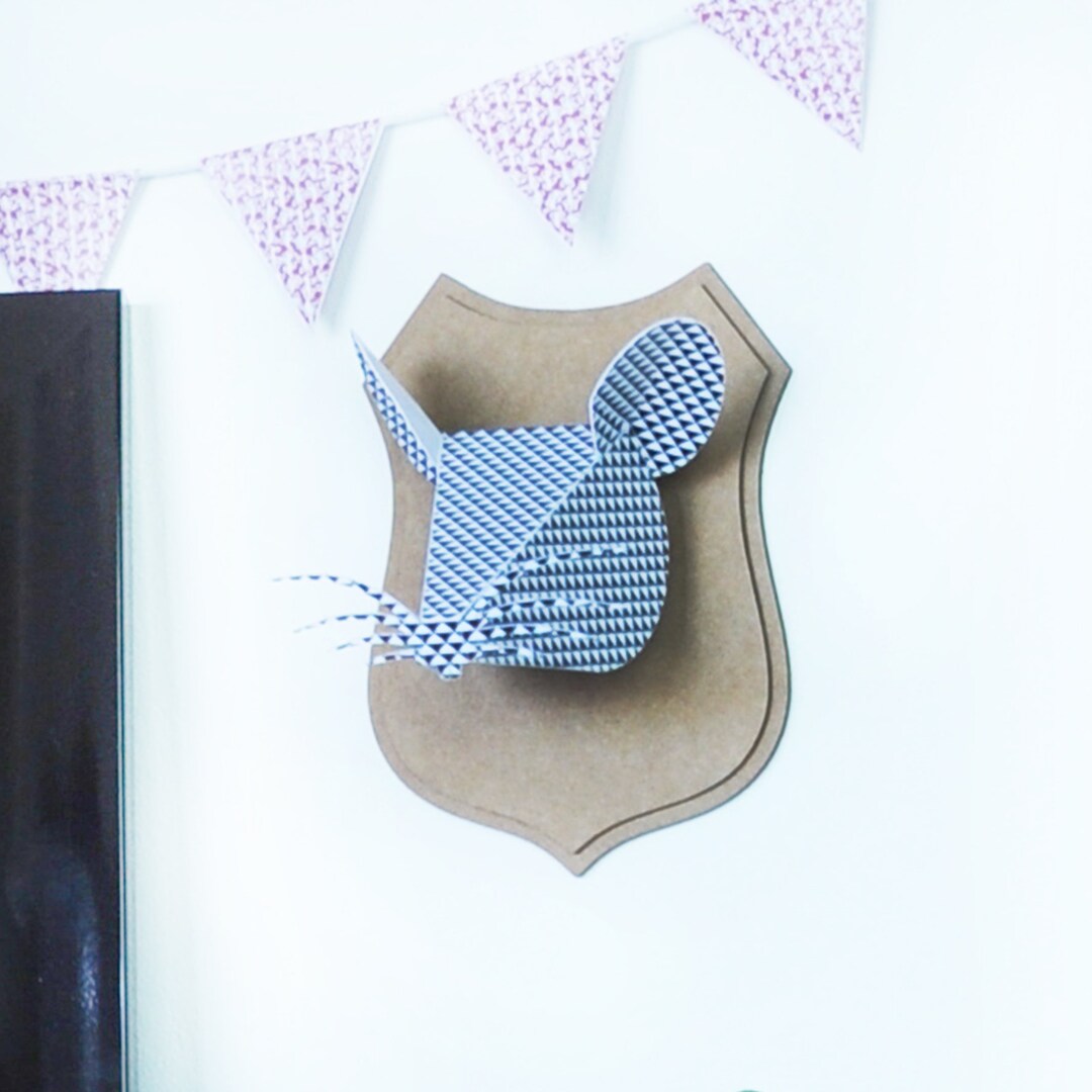 Black Mouse Head Paper Trophy for Wall Decoration - Etsy