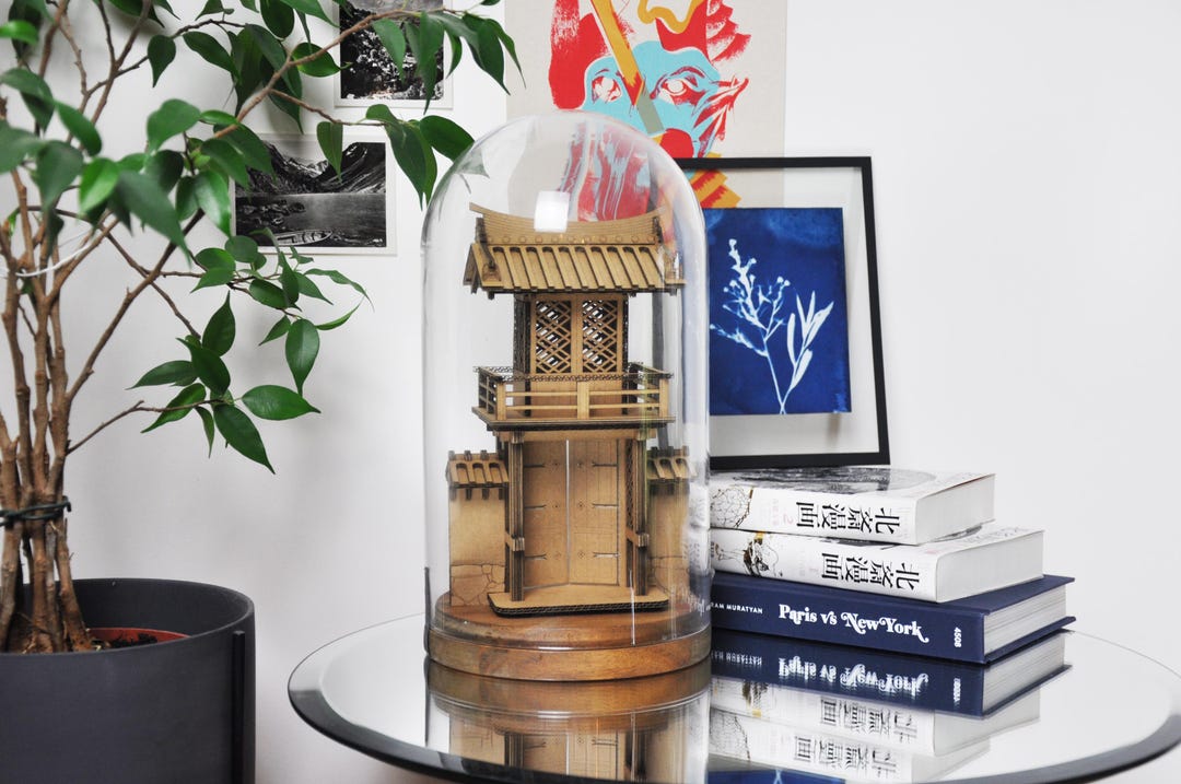 Japanese Cardboard Door Under Glass Bell - Etsy