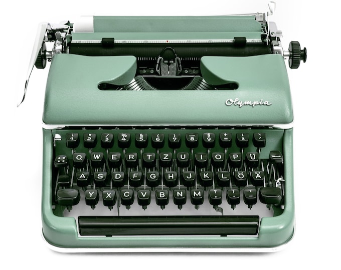 Typewriter Olympia SM2, Vintage Typewriter Sage Green, Manual Olympia ...