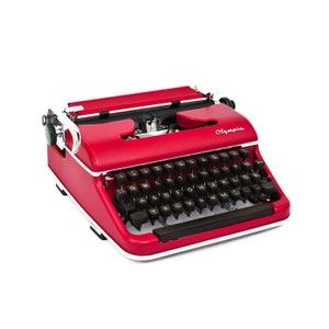 Red Typewriter Olympia SM2, Vintage Typewriter Working, Manual ...