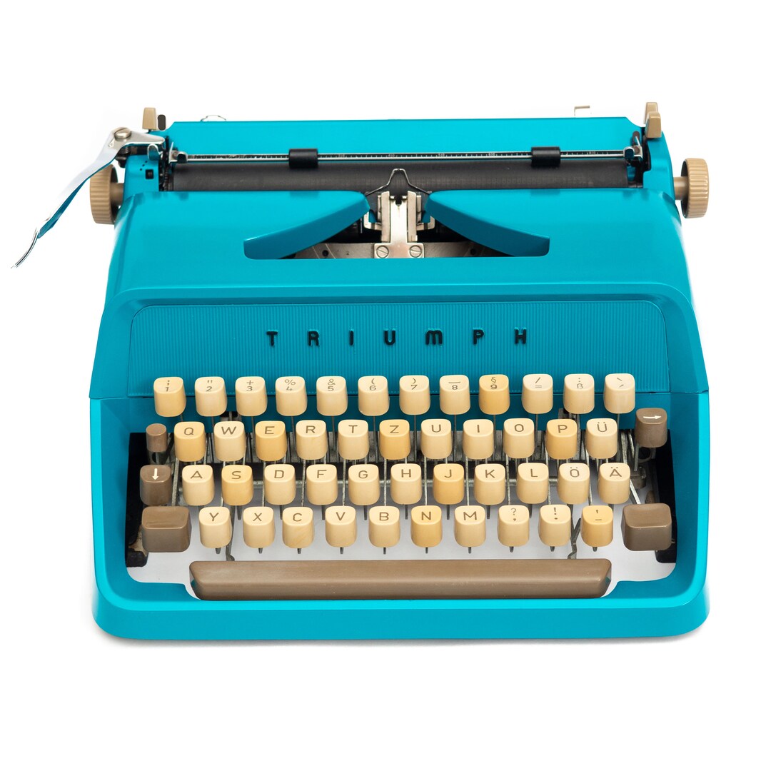 Triumph Typewriter Blue, Working Typewriter Triumph Gabriele 1, Vintage ...