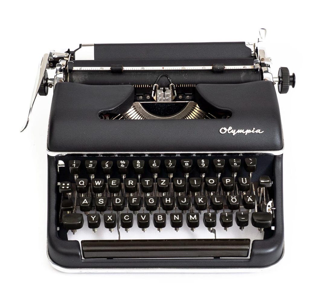 Olympia Typewriter Black, Vintage Typewriter, Antique Typewriter, Black ...