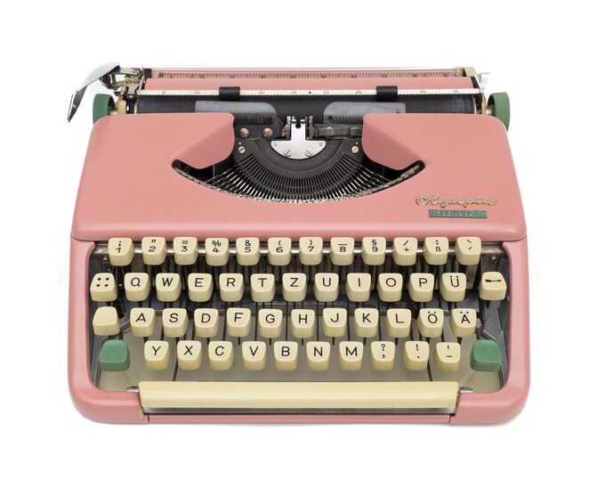 Portable Typewriter With Case, Typewriter Olympia Splendid 33, Antique ...