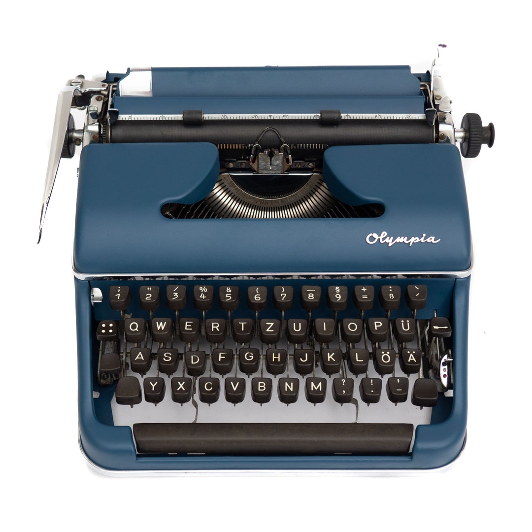 Typewriter Olympia SM2, Petrol Blue Typewriter Vintage, Working ...