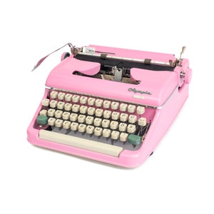 Pink Typewriter OLYMPIA MONICA, Working Typewriter Pink, Vintage ...