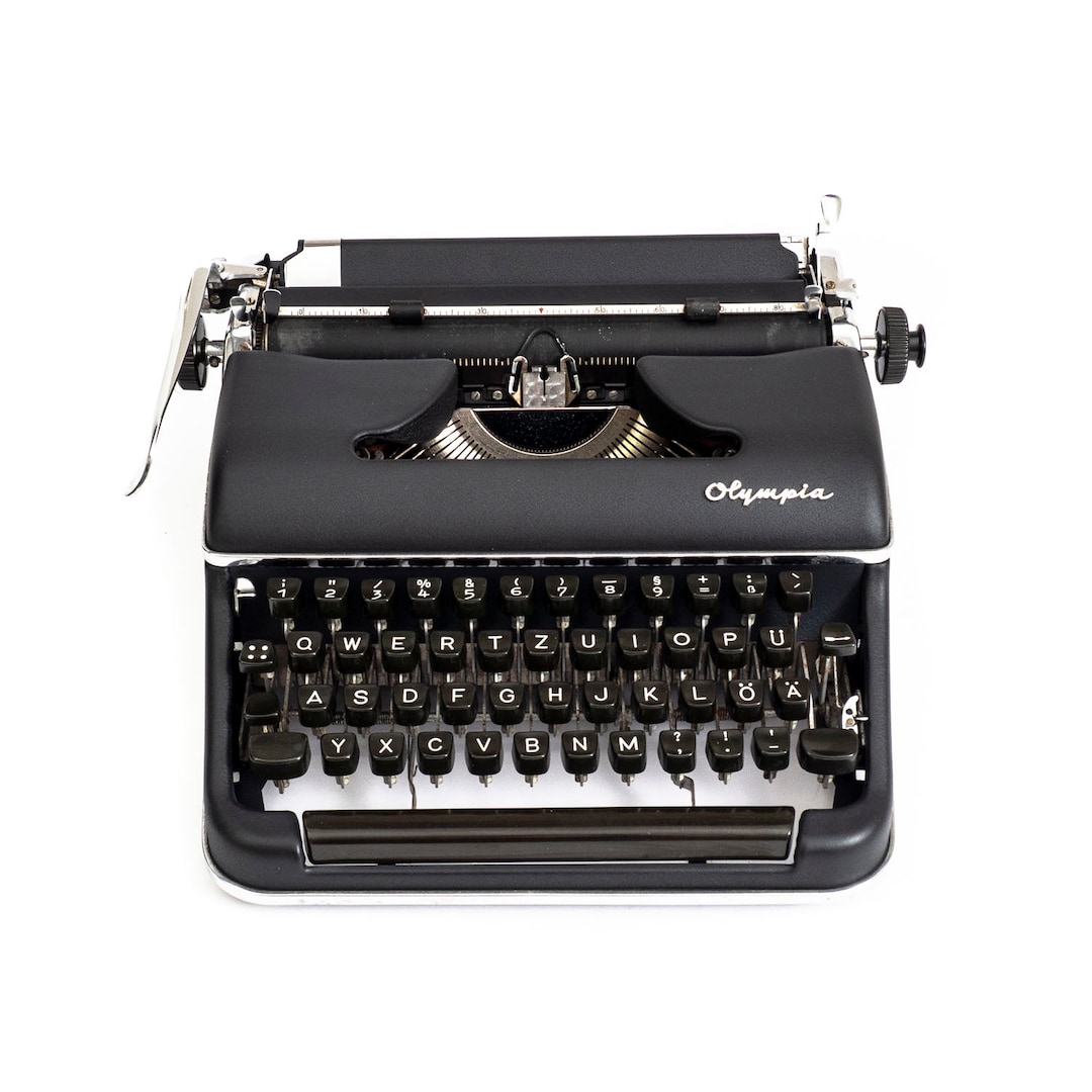 Vintage Typewriter Olympia SM2, Black Typewriter, Working Typewriter ...