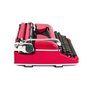Red Typewriter Olympia SM2, Vintage Typewriter Working, Manual ...