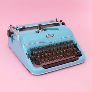 Triumph Typewriter Blue, Working Typewriter, Light Blue Typewriter ...