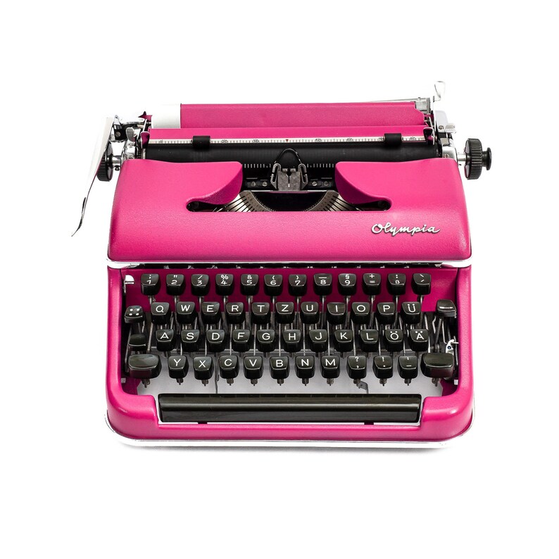Pink Typewriter Working Typewriter Olympia SM2, Vintage Typewriter Pink ...