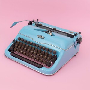 Triumph Typewriter Blue, Working Typewriter, Light Blue Typewriter ...