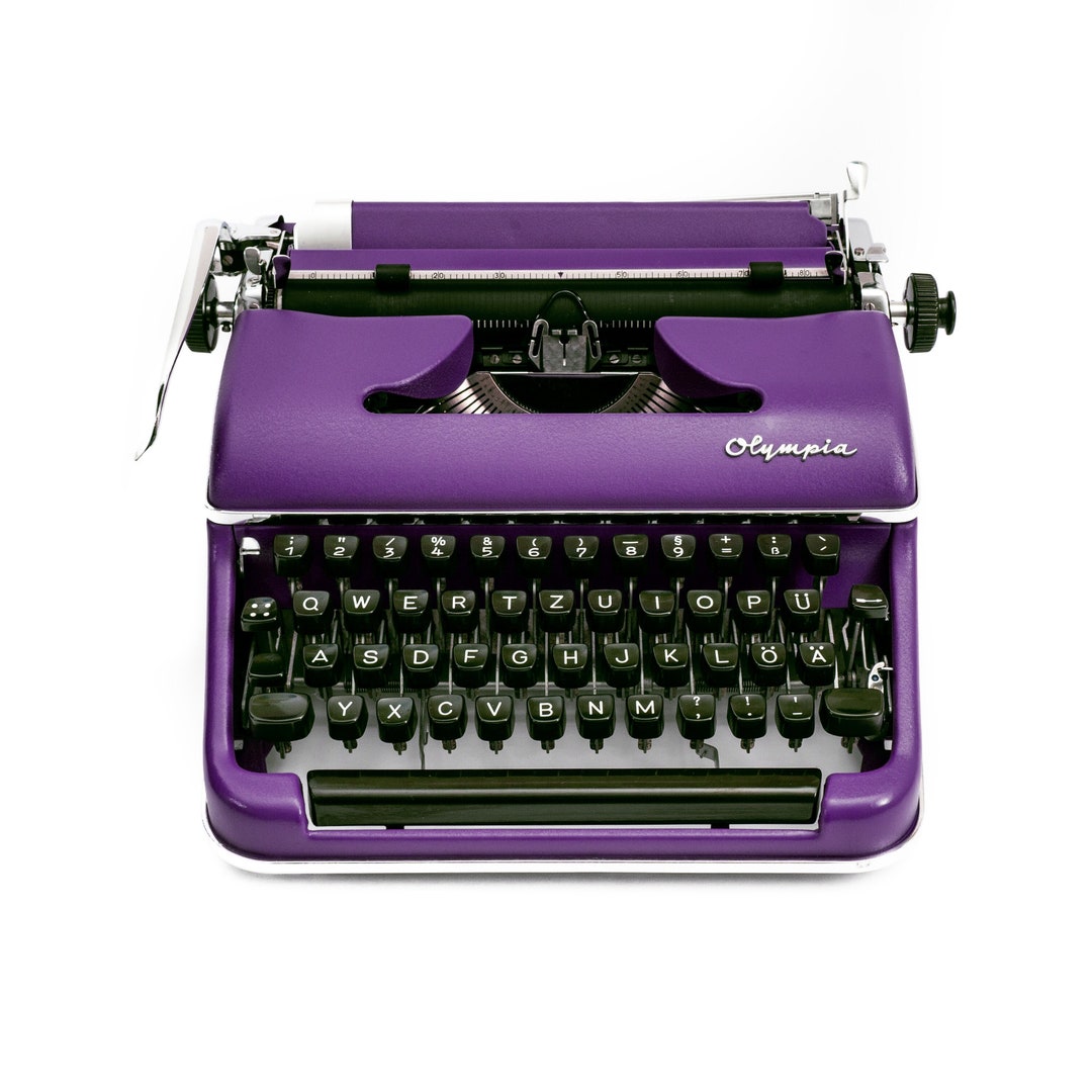 Working Typewriter Purple, Manual Typewriter Vintage Typewriter Olympia ...