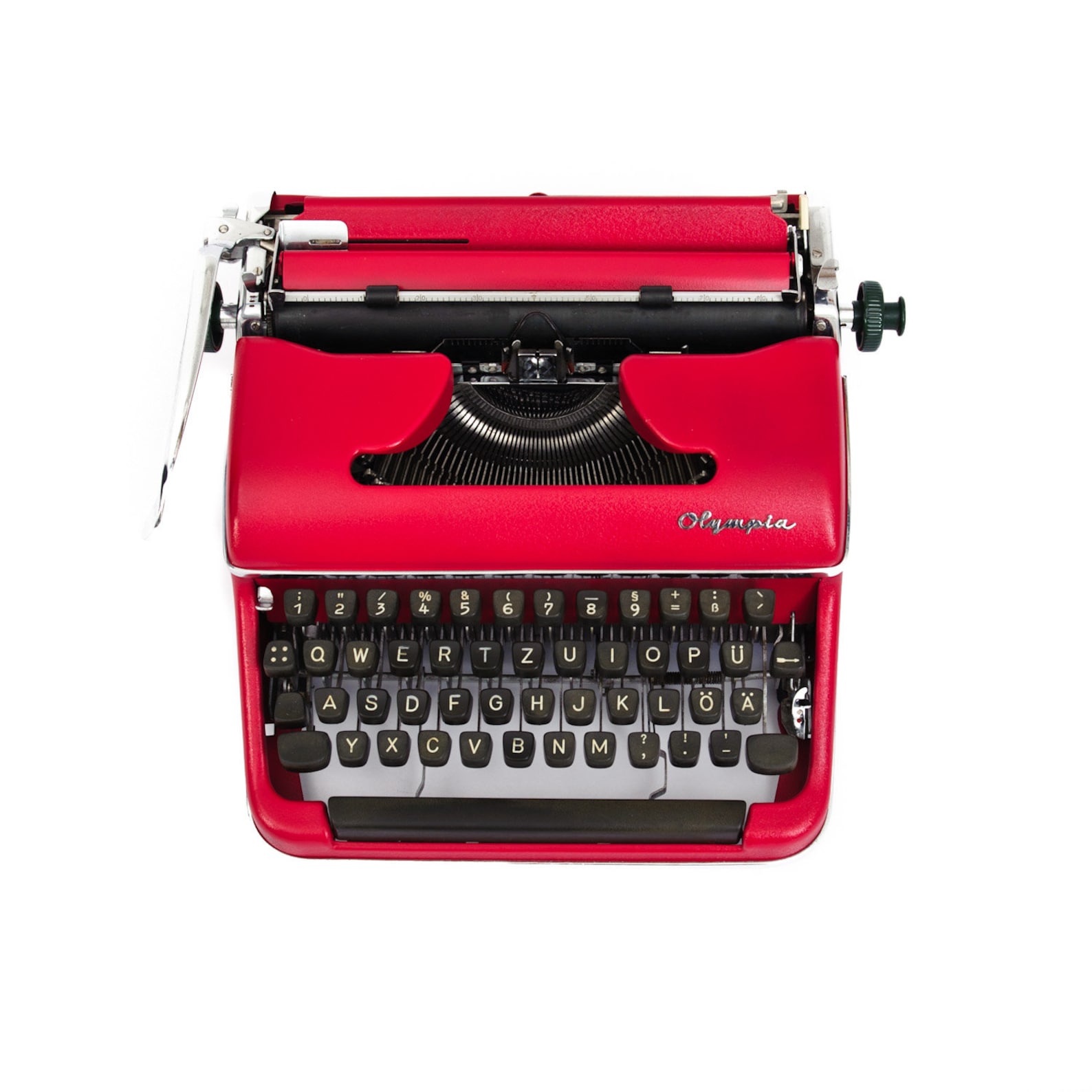 Red Typewriter Olympia SM2, Vintage Typewriter Working, Manual ...