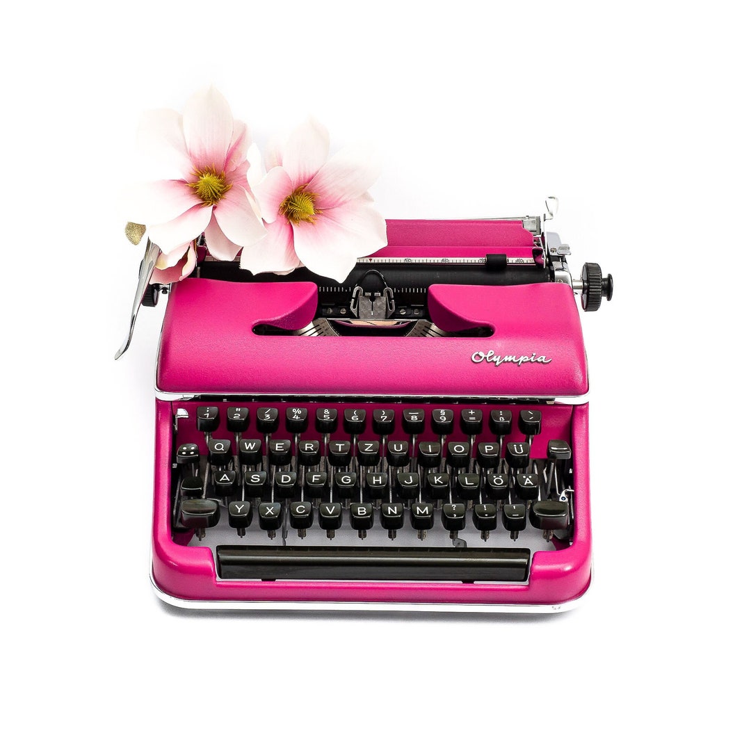 Pink Typewriter Working Typewriter Olympia SM2, Vintage Typewriter Pink ...