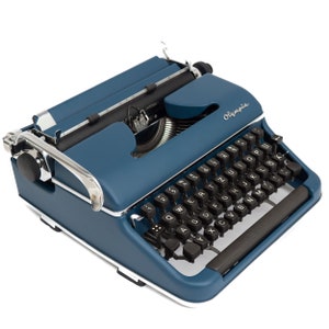 Typewriter Olympia SM2, Petrol Blue Typewriter Vintage, Working ...