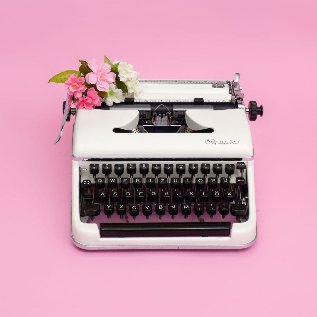 Typewriter Olympia SM3, White Typewriter Vintage, Working Typewriter ...