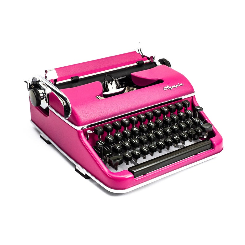 Pink Typewriter Working Typewriter Olympia SM2, Vintage Typewriter Pink ...