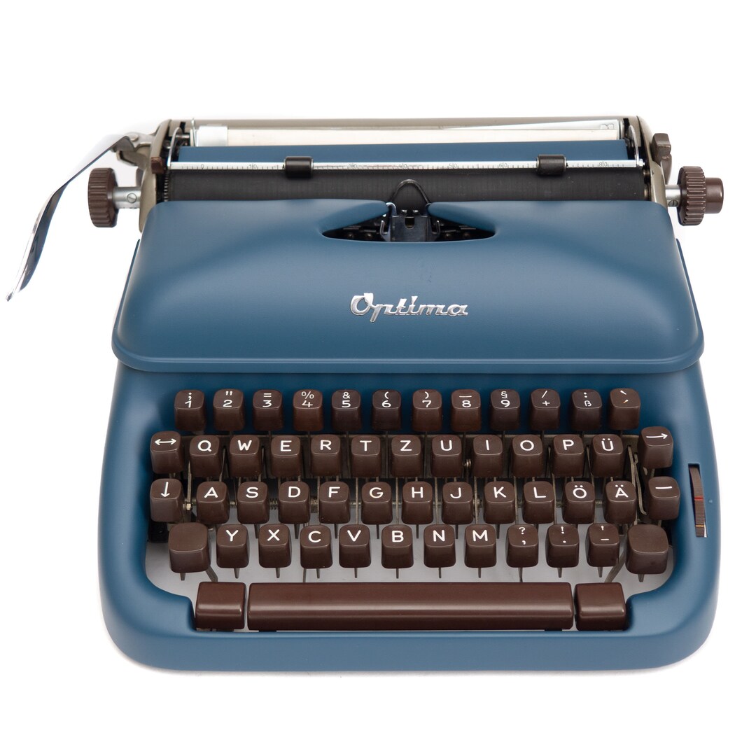 Typewriter Blue, Working Typewriter Optima, Vintage Typewriter, Old ...