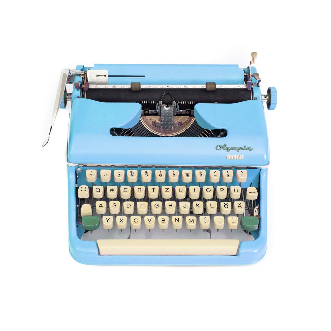 Olympia Typewriter Blue, Working Typewriter Vintage, Light Blue ...