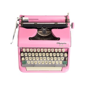 Pink Typewriter OLYMPIA MONICA, Working Typewriter Pink, Vintage ...