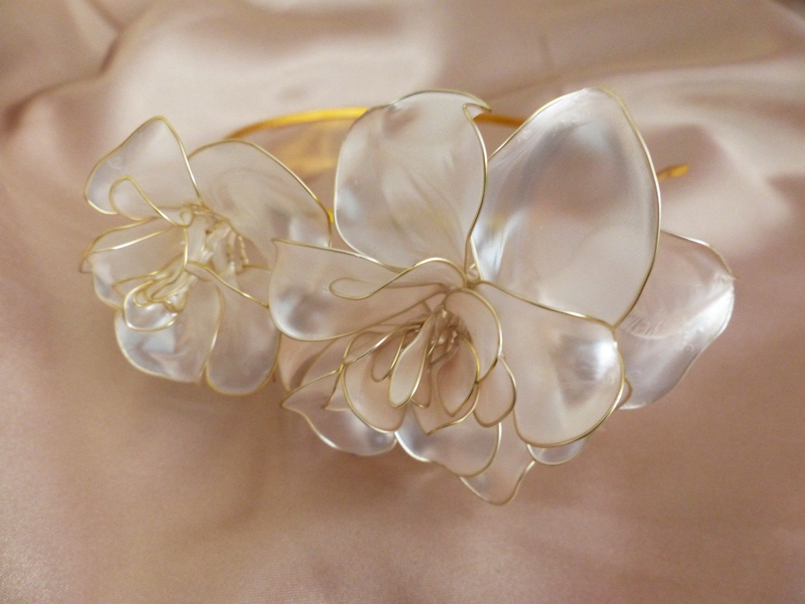 Flower Headband Bridal Hairpiece - Parisa Rose Wedding Accessory ...