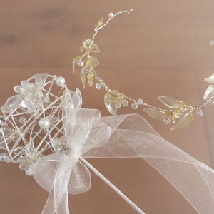 Fairy Princess Flower Girl Wand, Glitter Heart - Portia Sparkly Wand - Etsy
