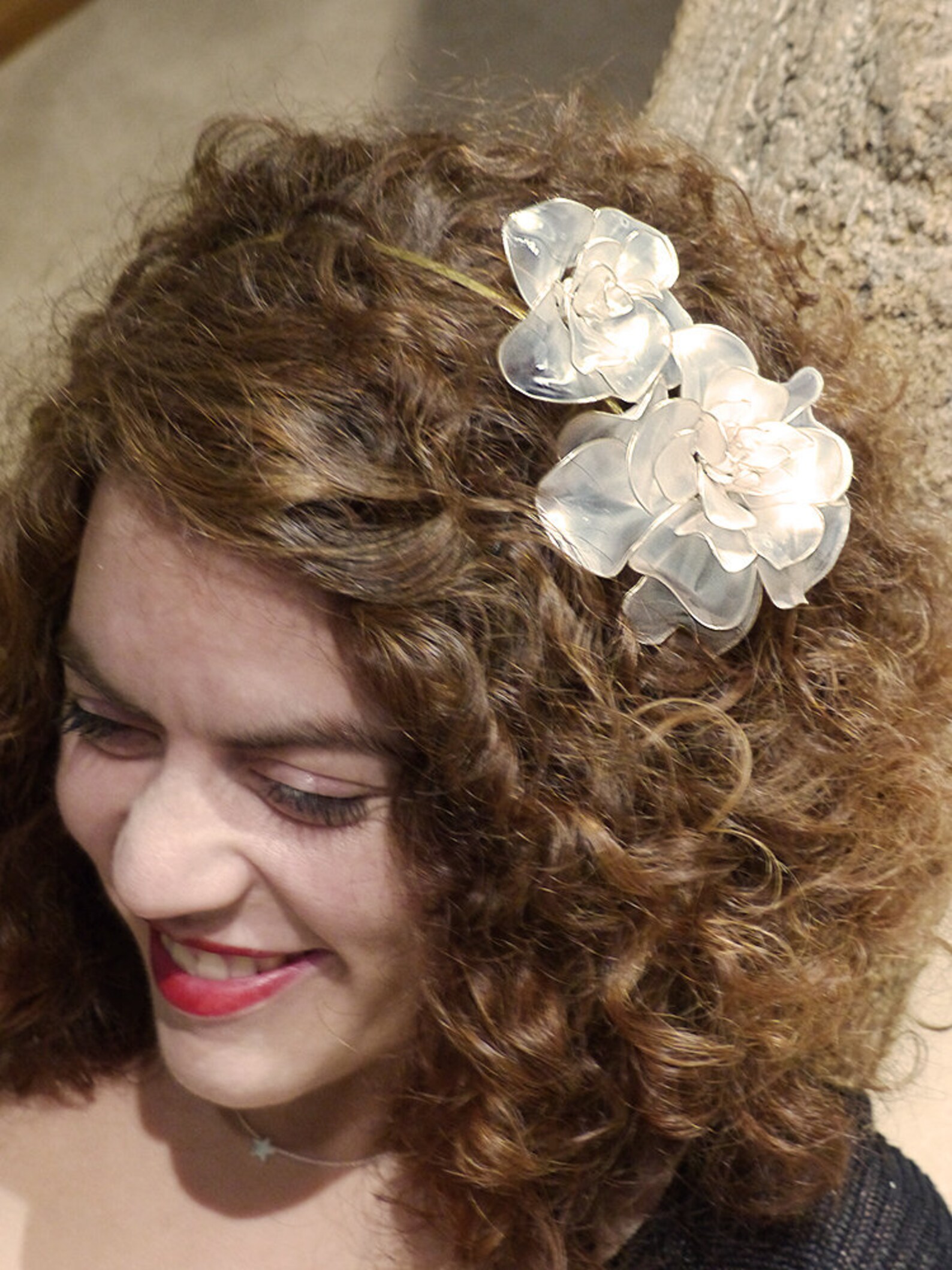 Flower Headband Bridal Hairpiece - Parisa Rose Wedding Accessory ...