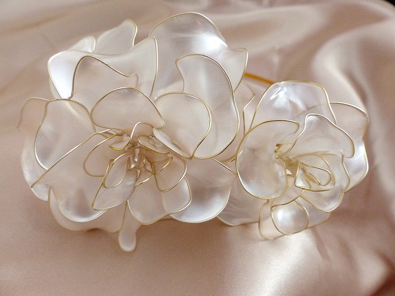 Flower Headband Bridal Hairpiece - Parisa Rose Wedding Accessory ...