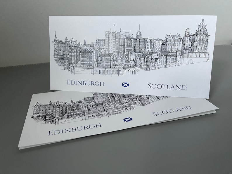 Edinburgh Card, Edinburgh Skyline, Edinburgh Greetings Card, Folded ...