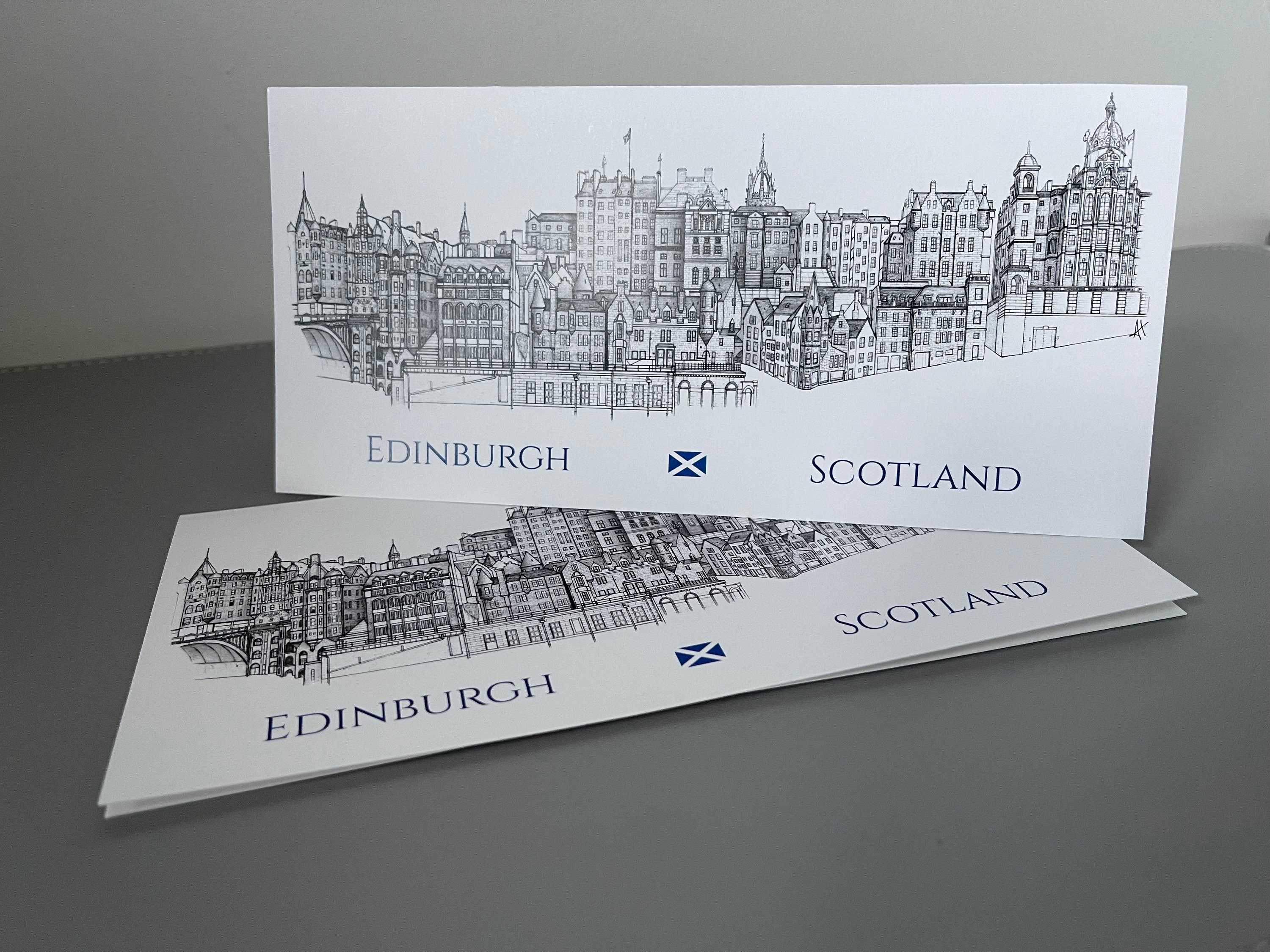 Edinburgh Card, Edinburgh Skyline, Edinburgh Greetings Card, Folded ...