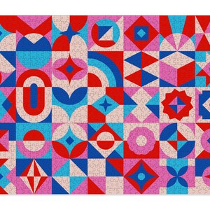 Tiles 1000 Piece Jigsaw Puzzle, Pink Puzzle, Modern Jigsaw Puzzles ...