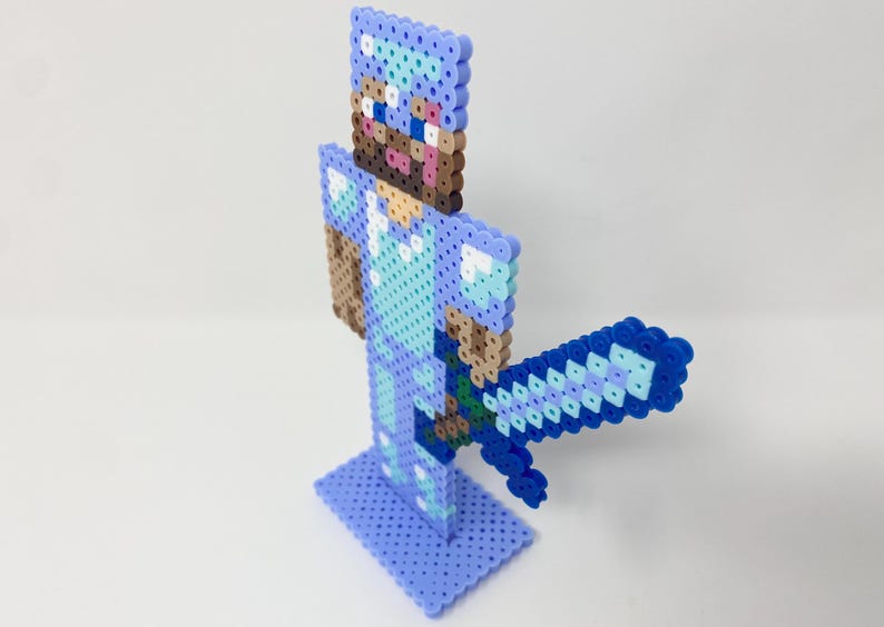Diamond Armor Steve Perler Bead Sprite - Etsy Canada