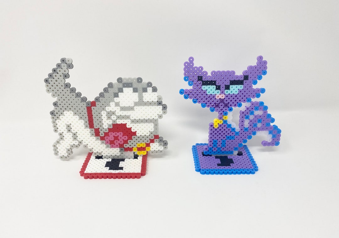 Ghost Kitty and Pup Perler Bead Stands - Etsy