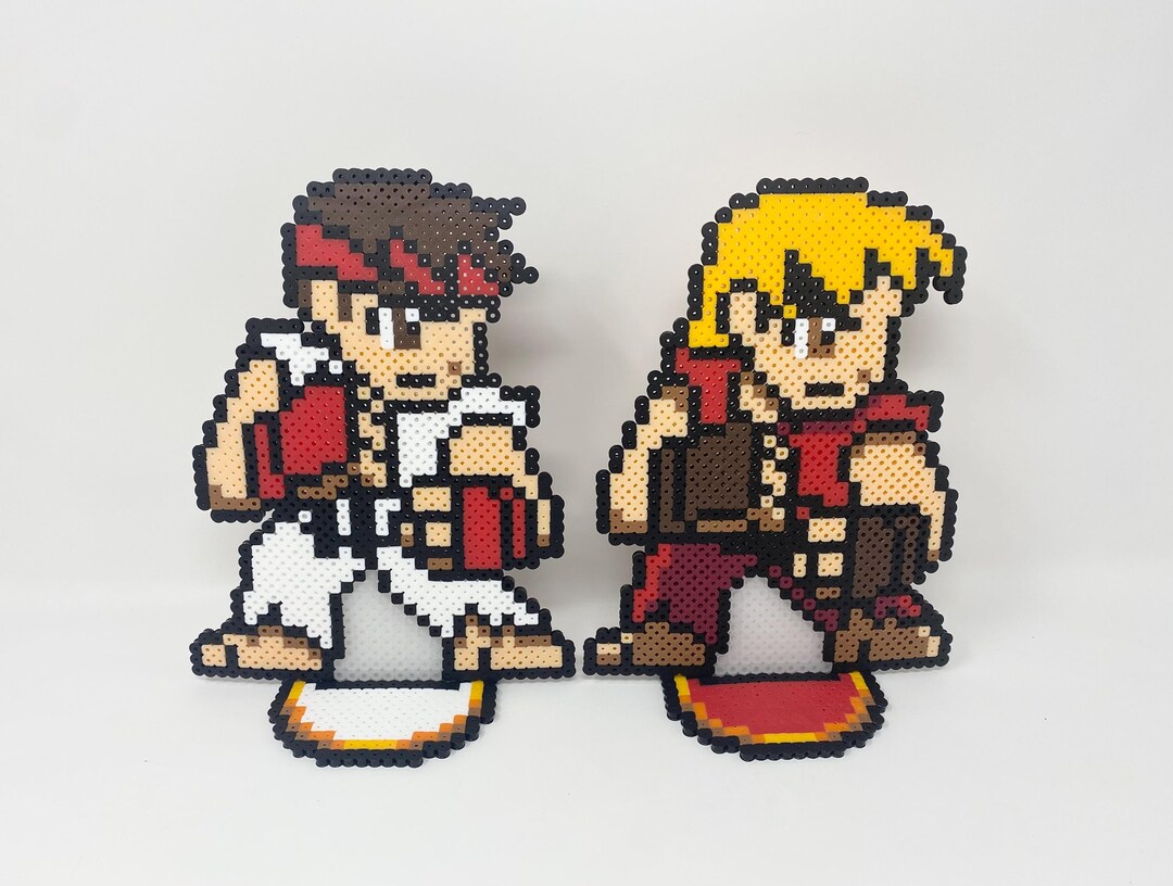 Ryu and Ken Perler Bead Sprites - Etsy Canada