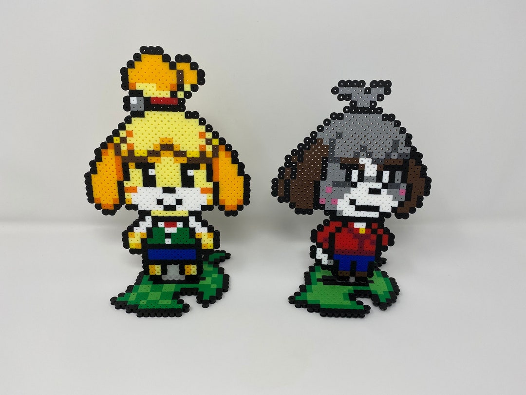 Isabelle and Digby Perler Sprites Stand or Necklace - Etsy