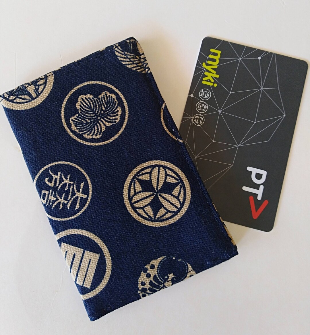 Fabric Card Holder | JAPANESE FAMILY CREST, Navy, Business Card ...