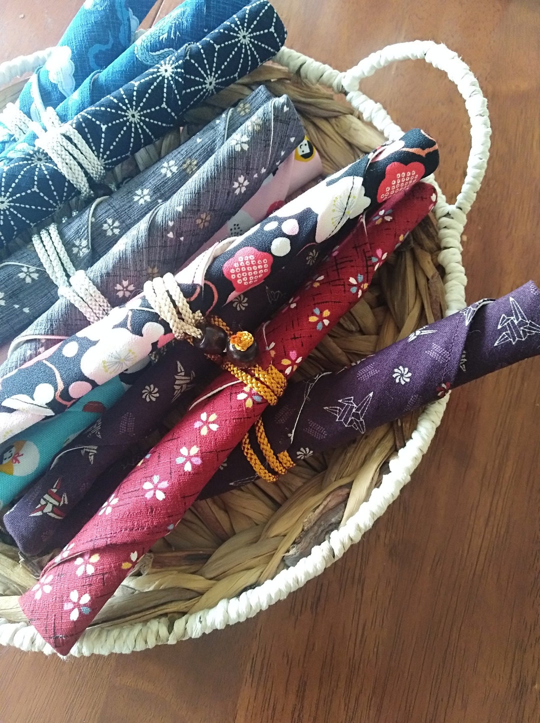 Folding Cutlery Case, Chopstick Bag, Japan Fabric, Reusable Straw Case ...