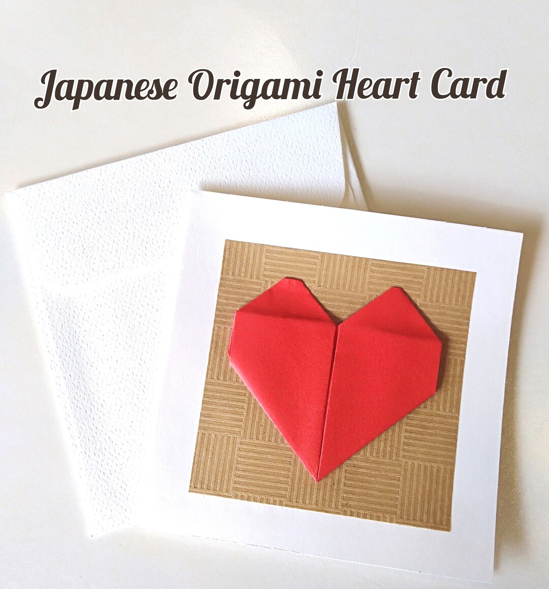 Japanese Origami Heart Card | Blank Card | Greeting | Friend Ship | Get ...