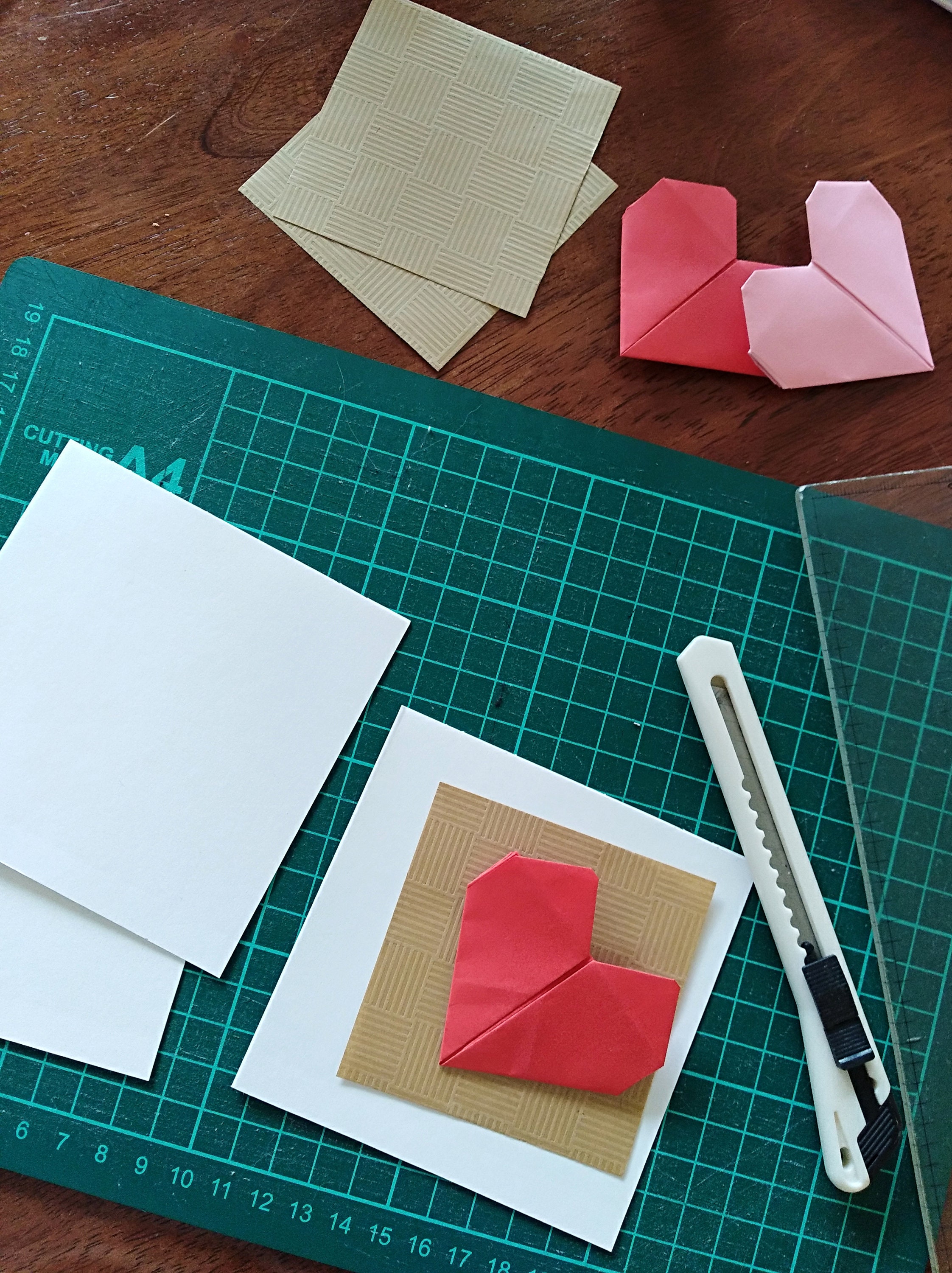 Japanese Origami Heart Card / Blank Card / Greeting / Friend - Etsy