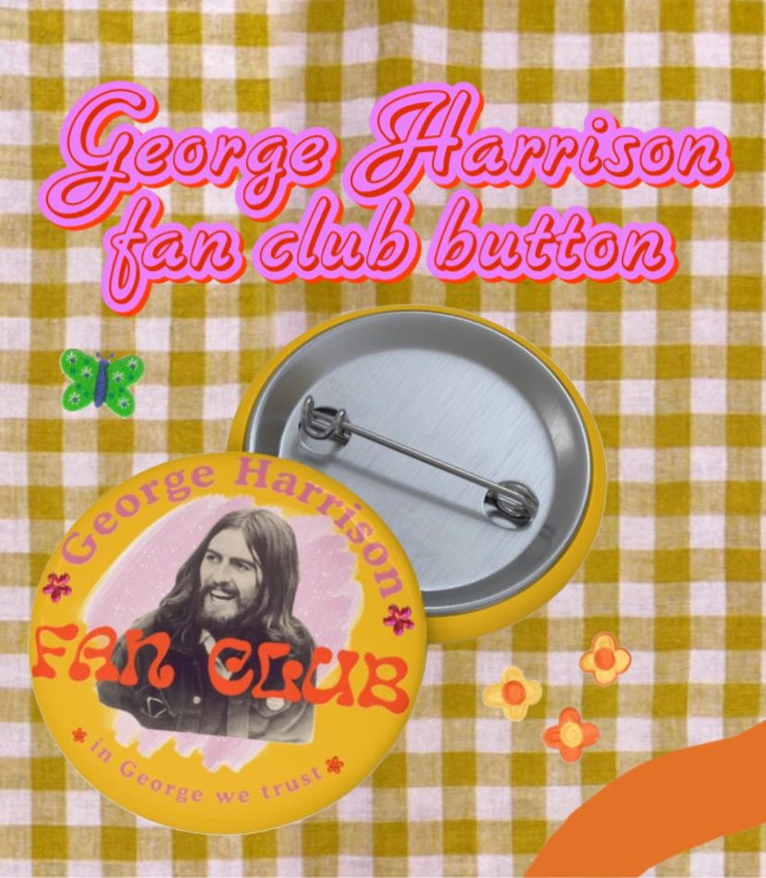 George Harrison Fan Club Button - Etsy Australia