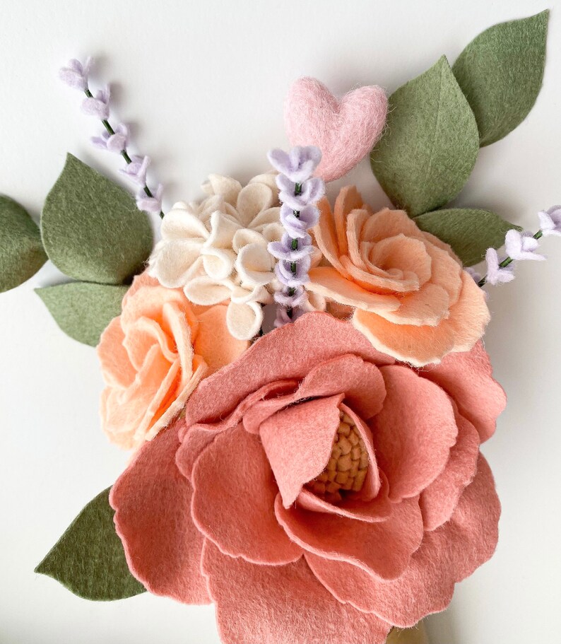 Pastel Felt Bouquet Valentine Decor Felt Flower Gift - Etsy