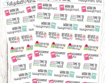 Study Planner Stickers Printable Calendar Read Book Test