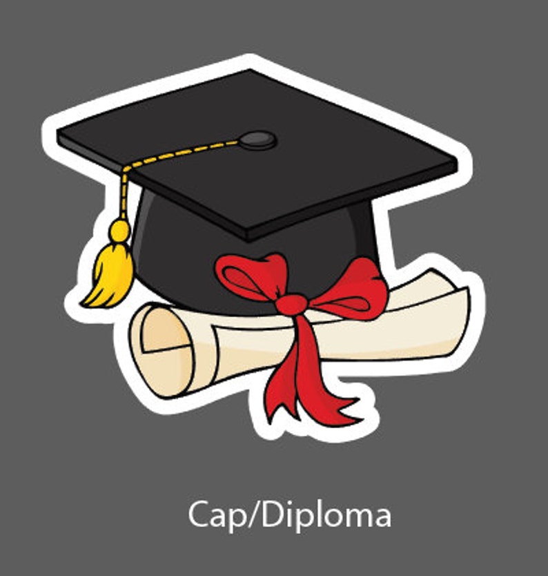 Graduation Stickers Sticker Grad Cap Sticker Water - Etsy