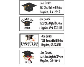 Graduation Return Address Labels, Graduation Announcement Mailing Label ...