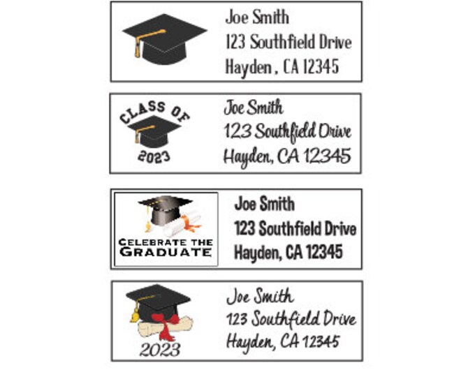 30 Personalized Graduation Address Labels Custom Graduation Return ...