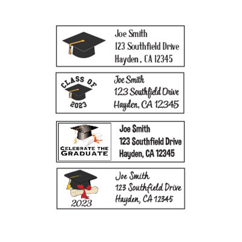 30 Personalized Graduation Address Labels Custom Graduation - Etsy