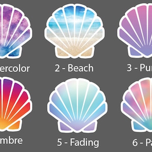 Sea Shell Sticker - Seashell Sticker - Shell Sticker - Water Bottle ...