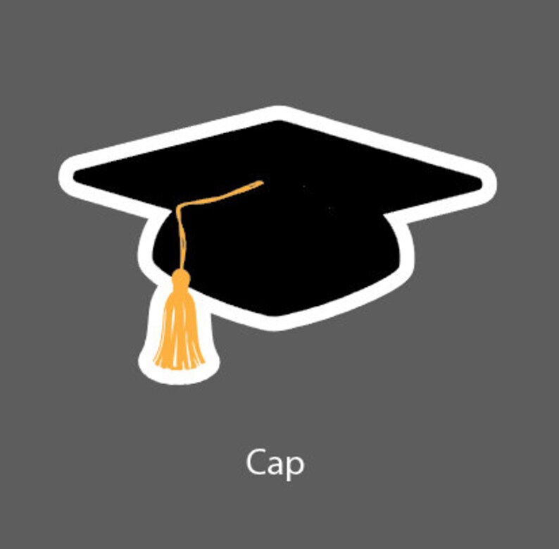 Graduation Stickers Sticker Grad Cap Sticker Water - Etsy