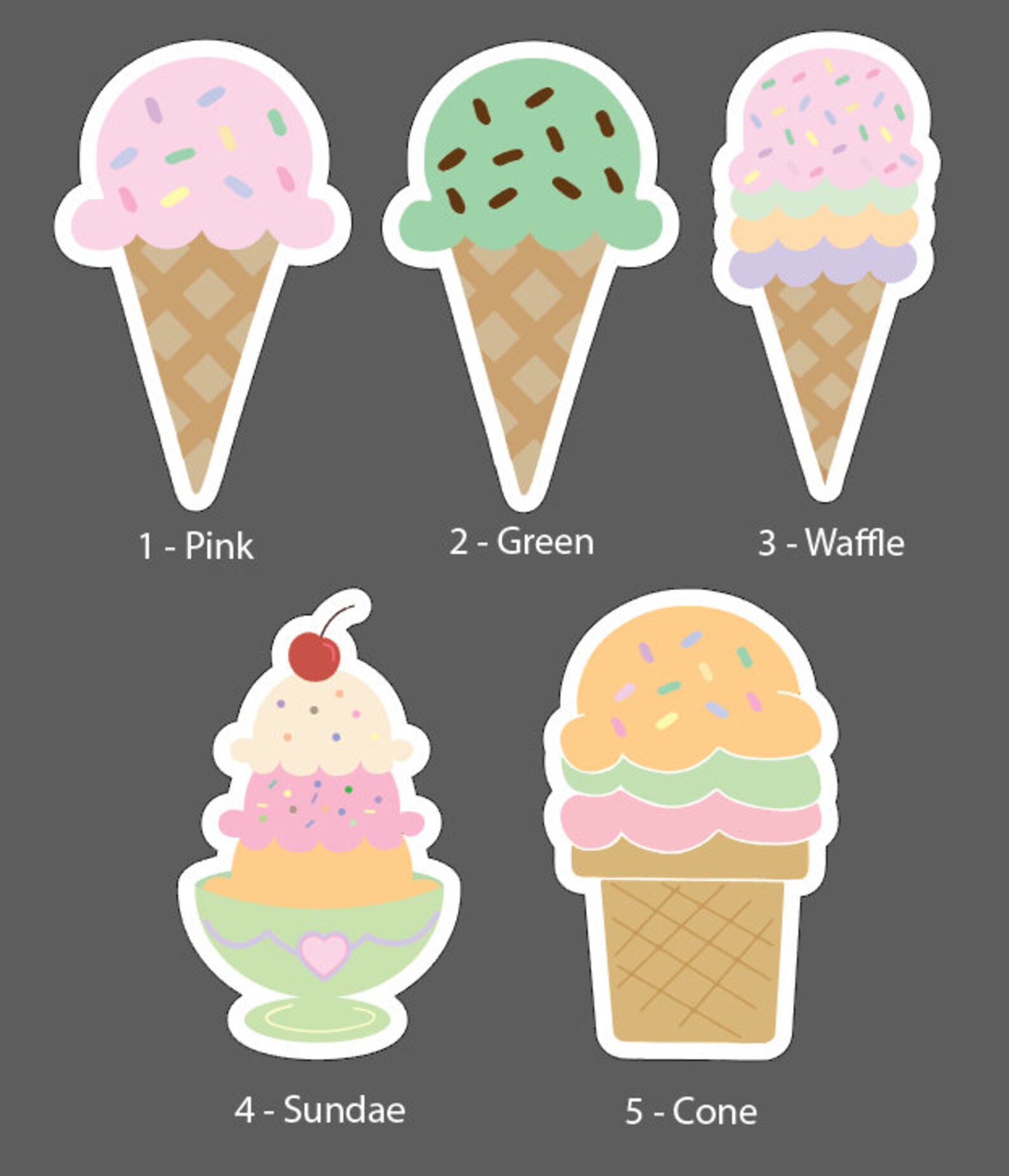 Ice Cream Sticker Icecream Sticker Ice Cream Ice Cream - Etsy
