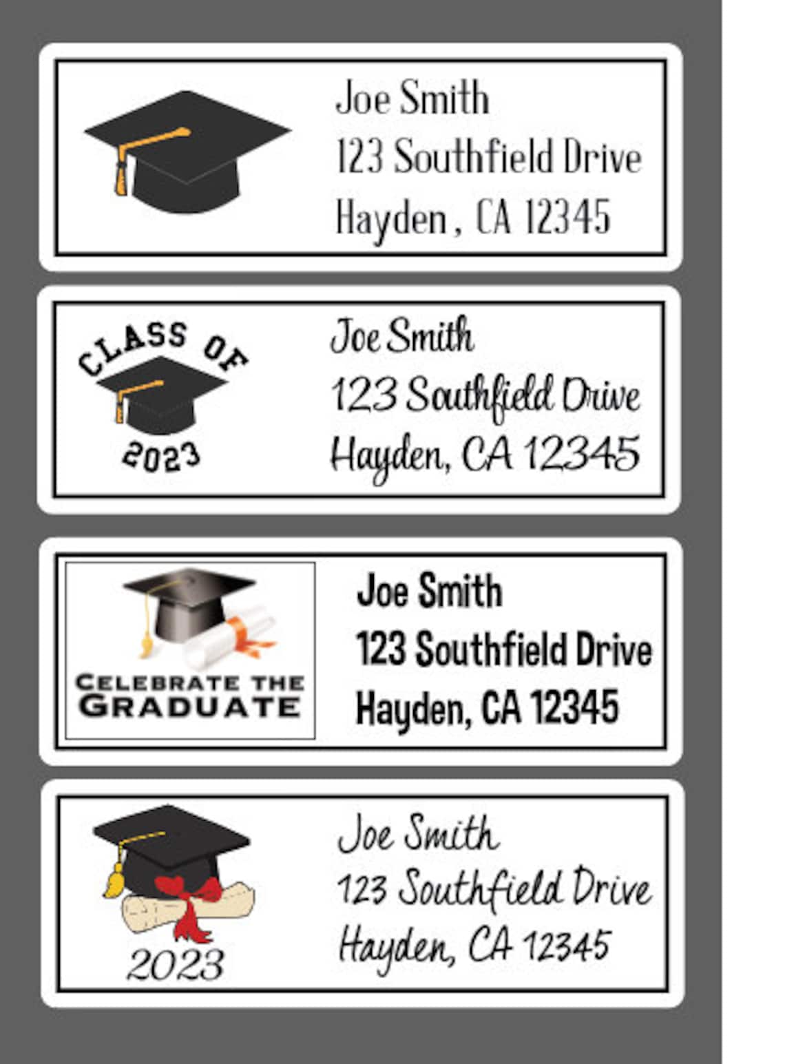 30 Personalized Graduation Address Labels Custom Graduation - Etsy